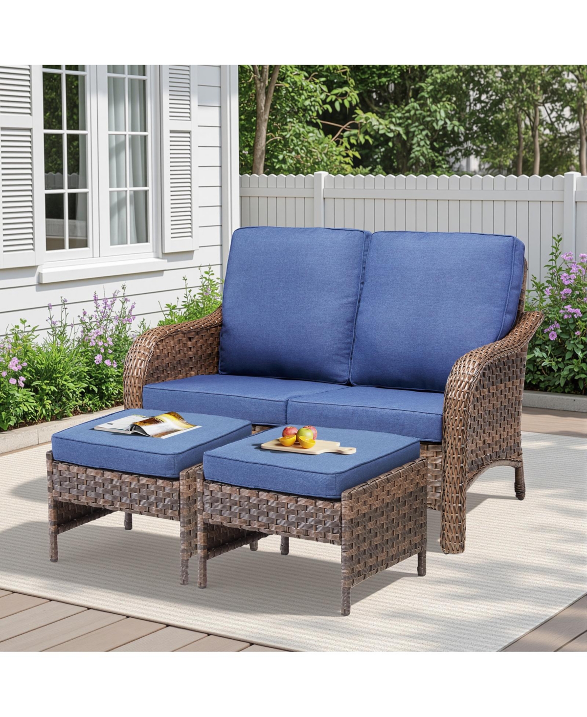 Click here for Pocassy Patio Furniture Set  Wicker Patio Loveseat... prices
