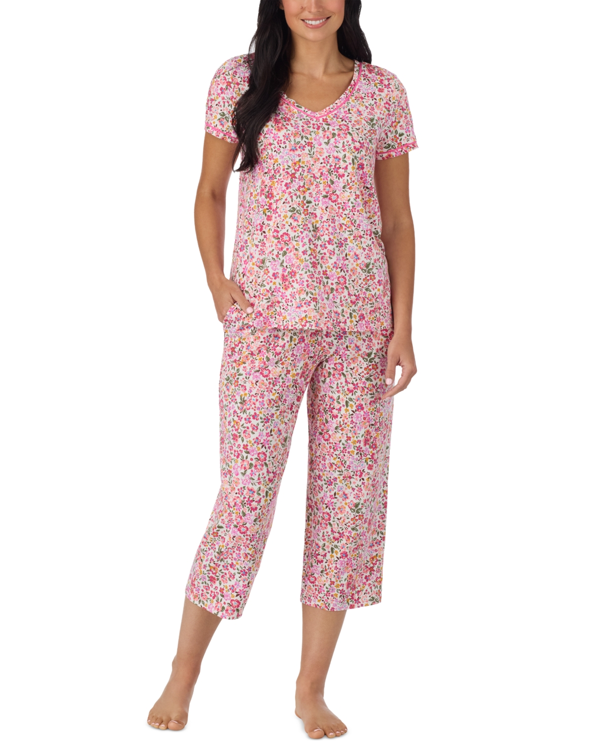 Click here for Cuddl Duds Printed Elbow-Sleeve Top & Capri Pants... prices