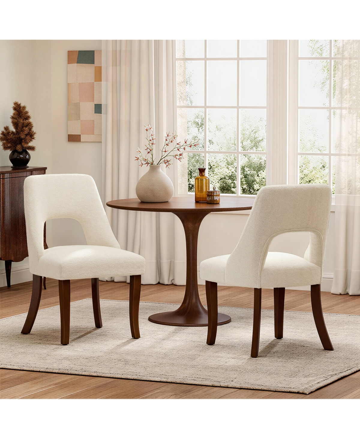 Click here for Flynama Set of 2 Tufted Chenille  Curved Rubberwoo... prices