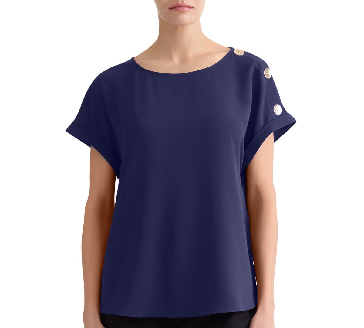 Click here for Jones New York Petite Shoulder-Button-Detail Short... prices