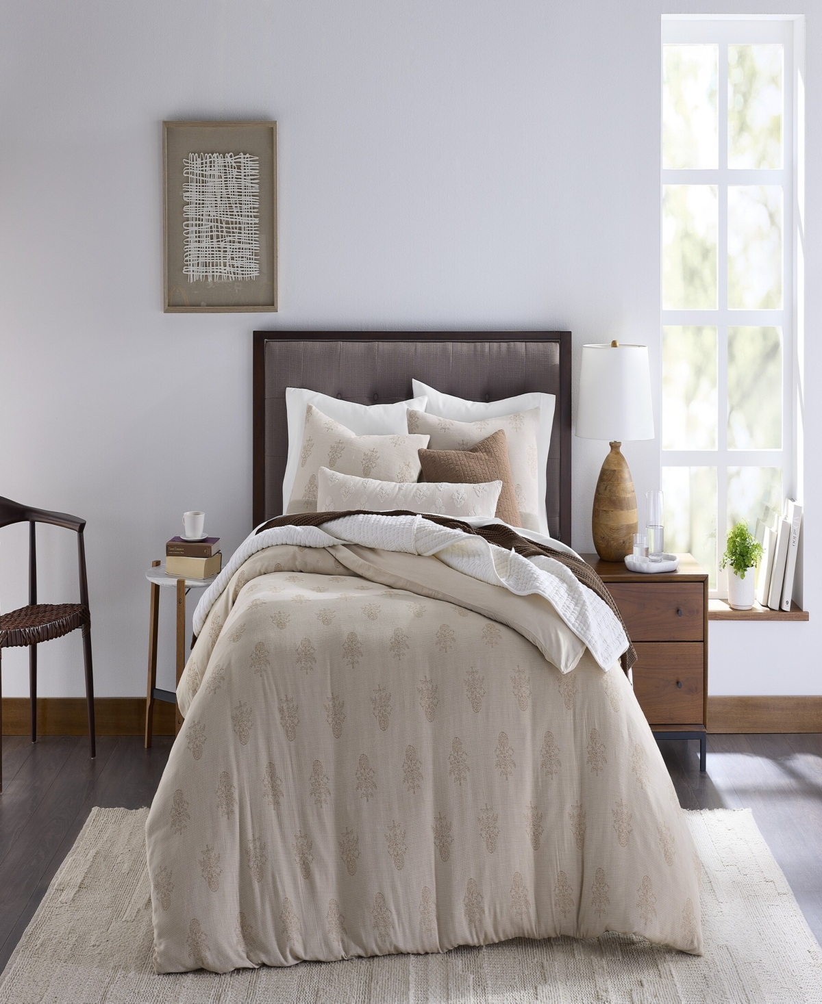 Click here for Oake Woven Floral Block Print 3-Piece Duvet Cover... prices