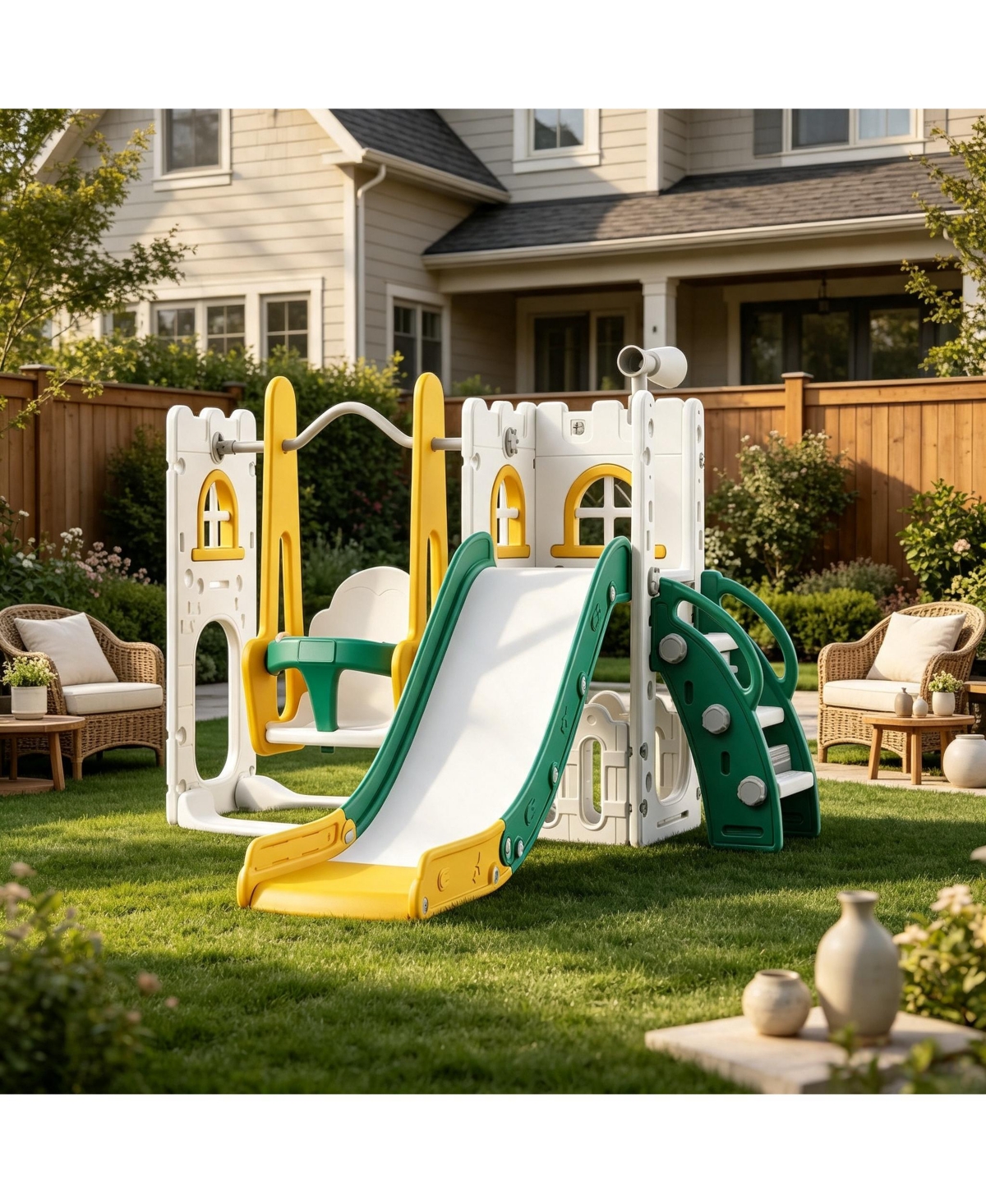Click here for Compact Toddler Swing and Slide Playset for Kids A... prices