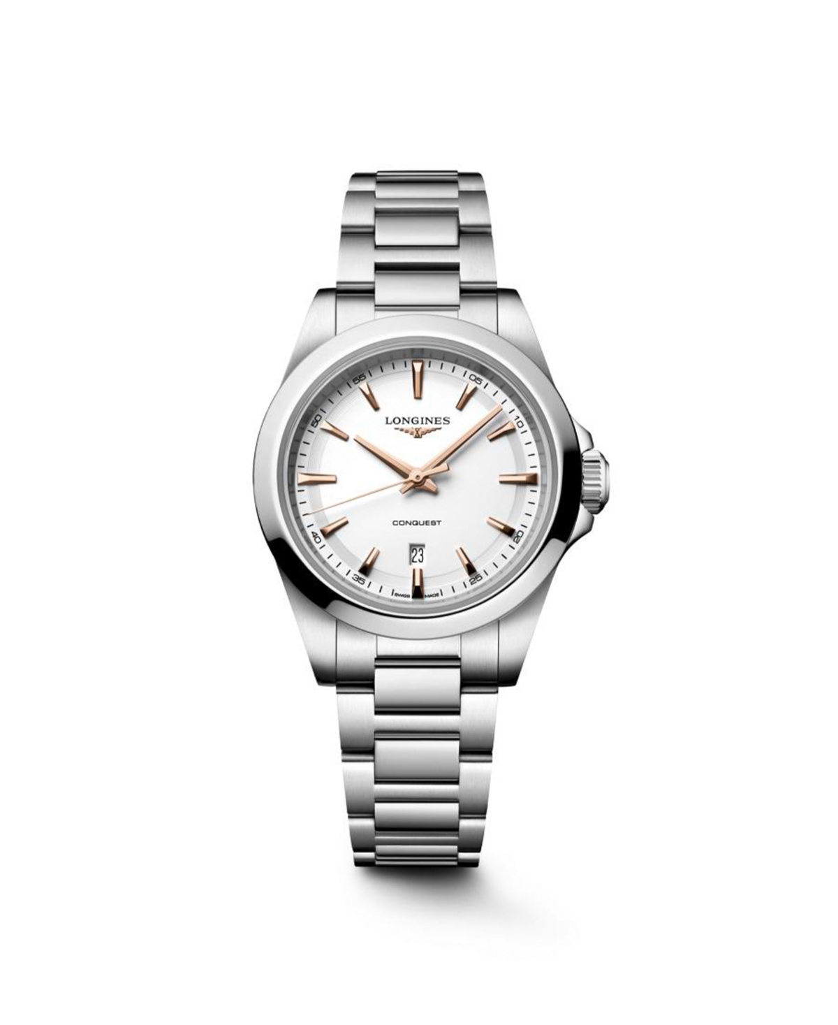 Click here for Longines Womens Conquest Silver Stainless Steel St... prices