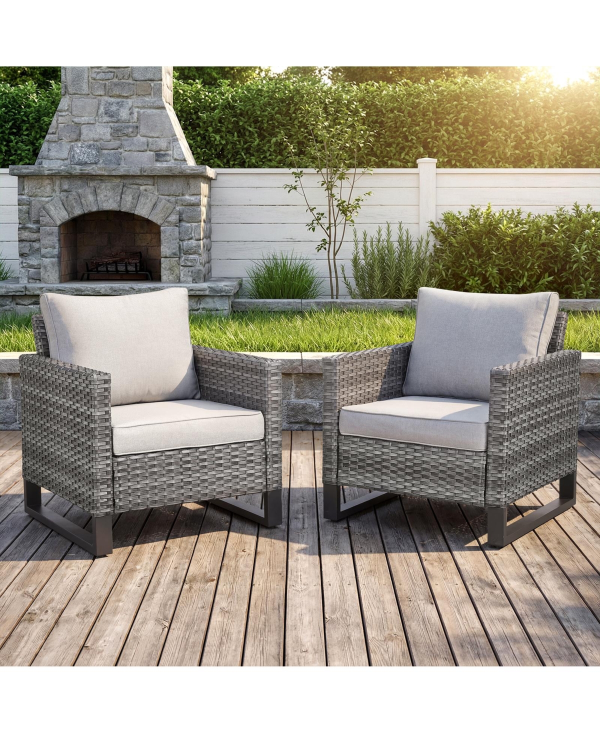 Click here for Pocassy Outdoor Chairs Set of 2  Patio Wicker Dini... prices
