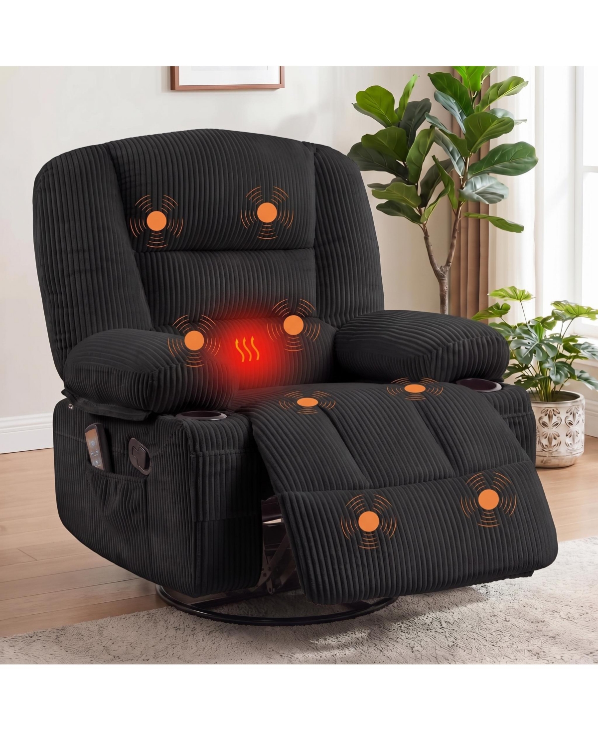 Click here for gaomon Oversized Corduroy Recliner Chair with Mass... prices