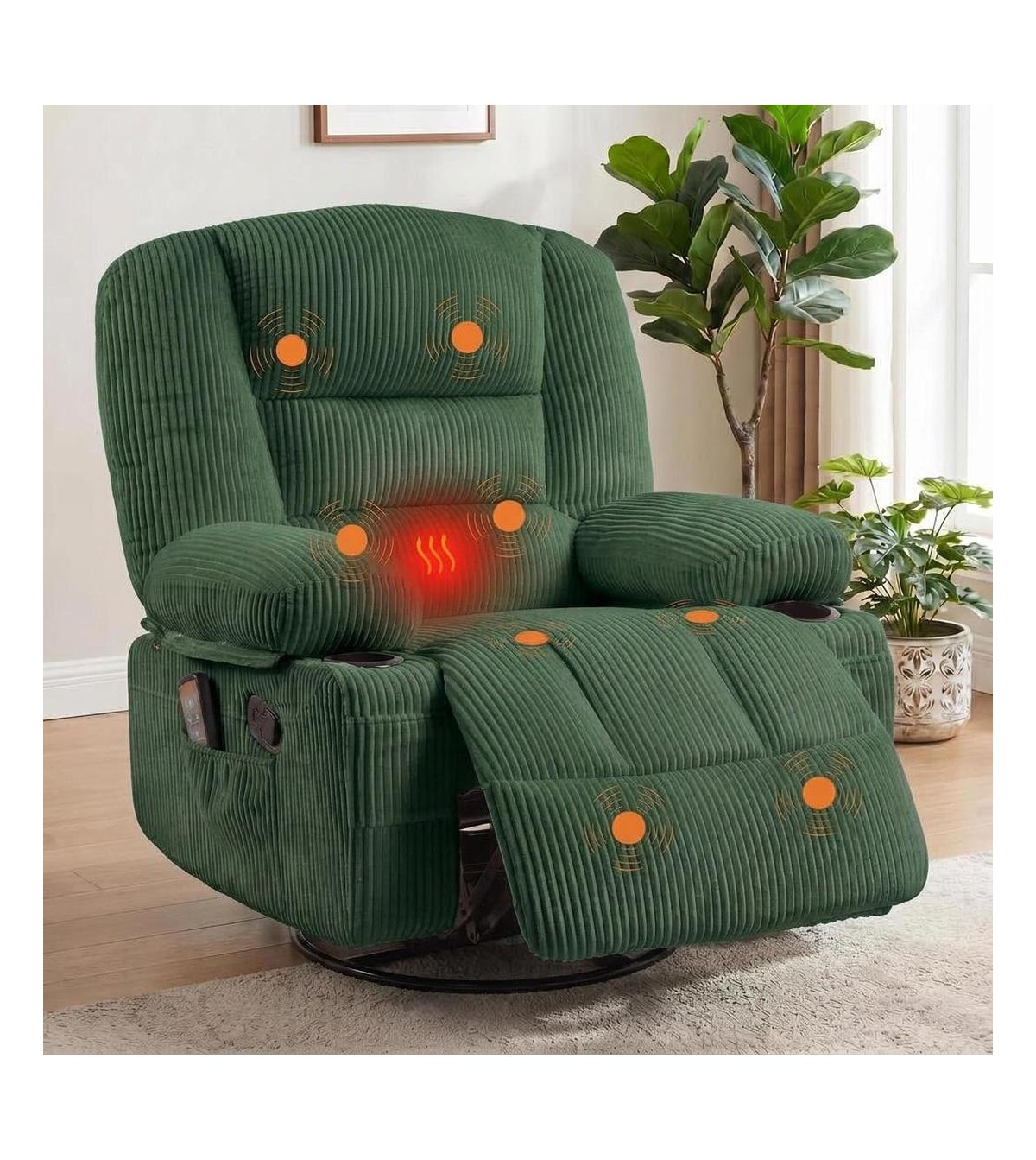 Click here for gaomon Oversized Corduroy Recliner Chair with Mass... prices