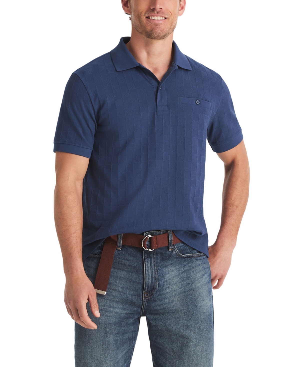 Click here for Nautica Mens Jacquard Jersey Polo Shirt - Workshir... prices