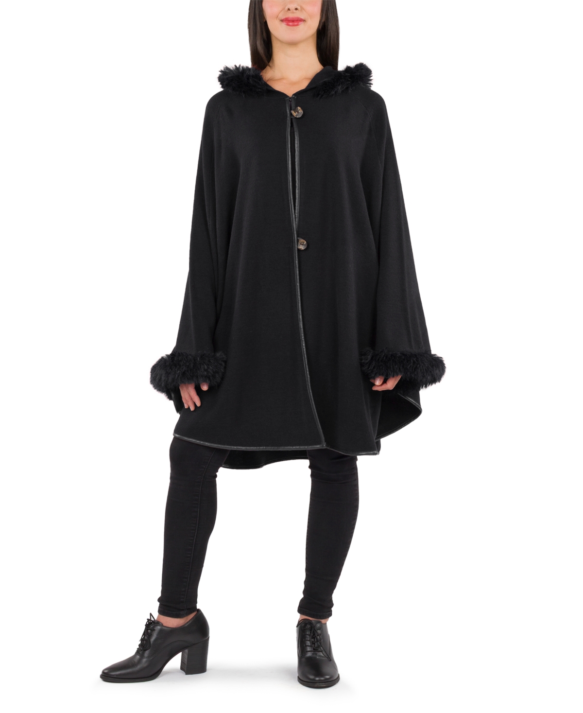 Click here for Patricia Nash Womens Hooded Cape - Black prices