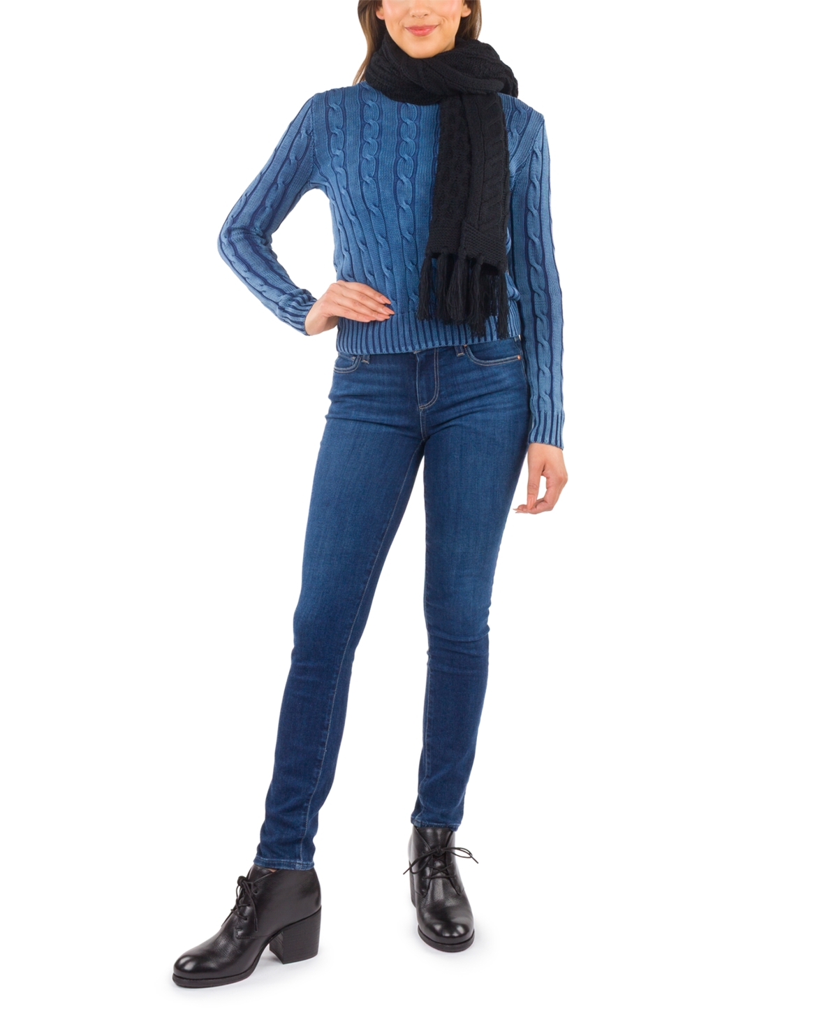 Click here for Patricia Nash Womens Cable Knit Scarf - Black prices