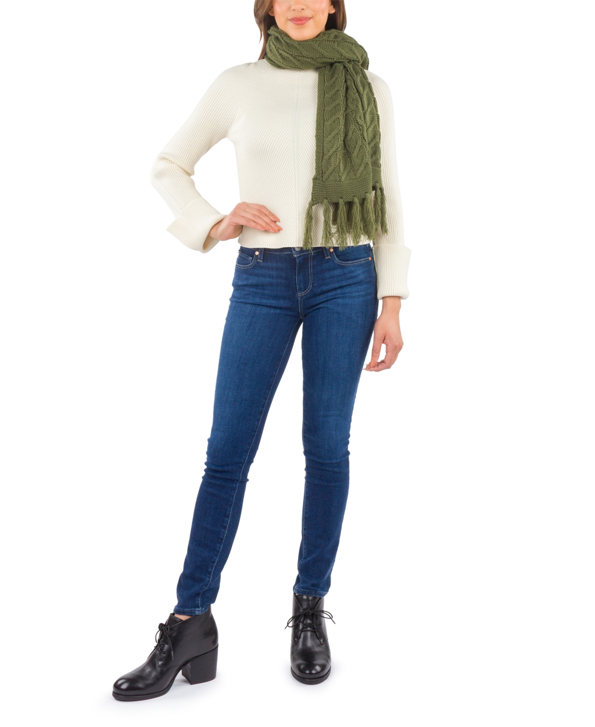 Click here for Patricia Nash Womens Cable Knit Scarf - Olive prices