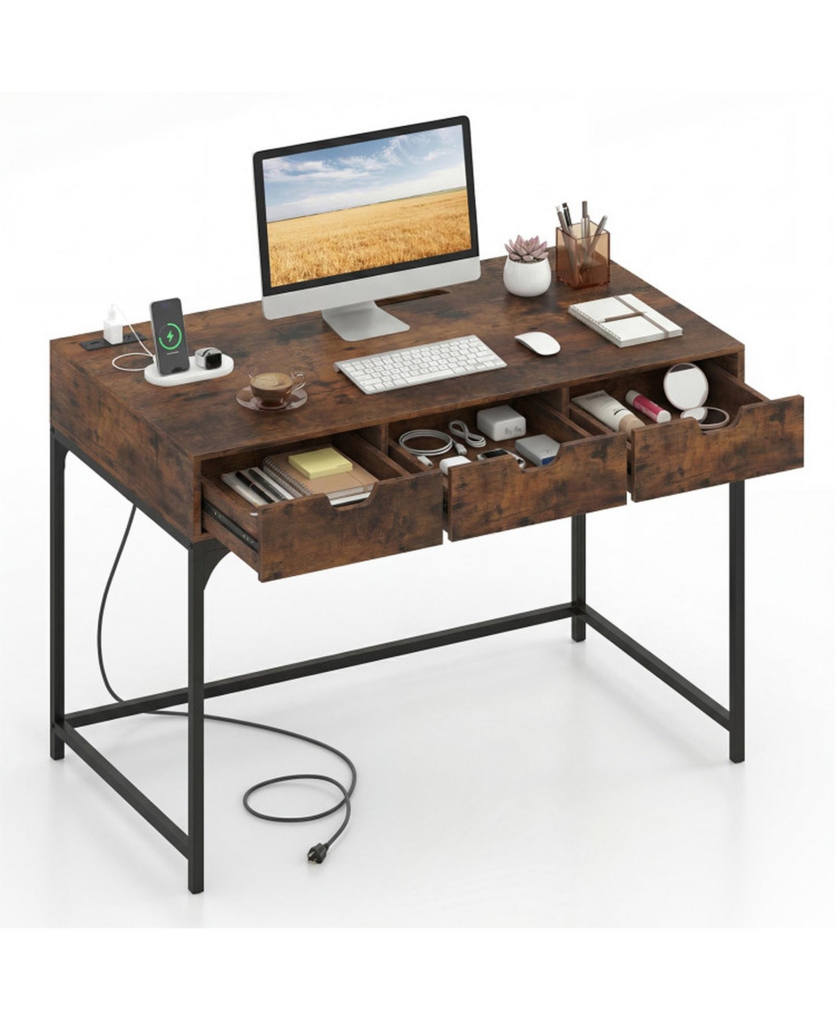 Click here for Sugift Office Writing Desk with Power Outlets and... prices