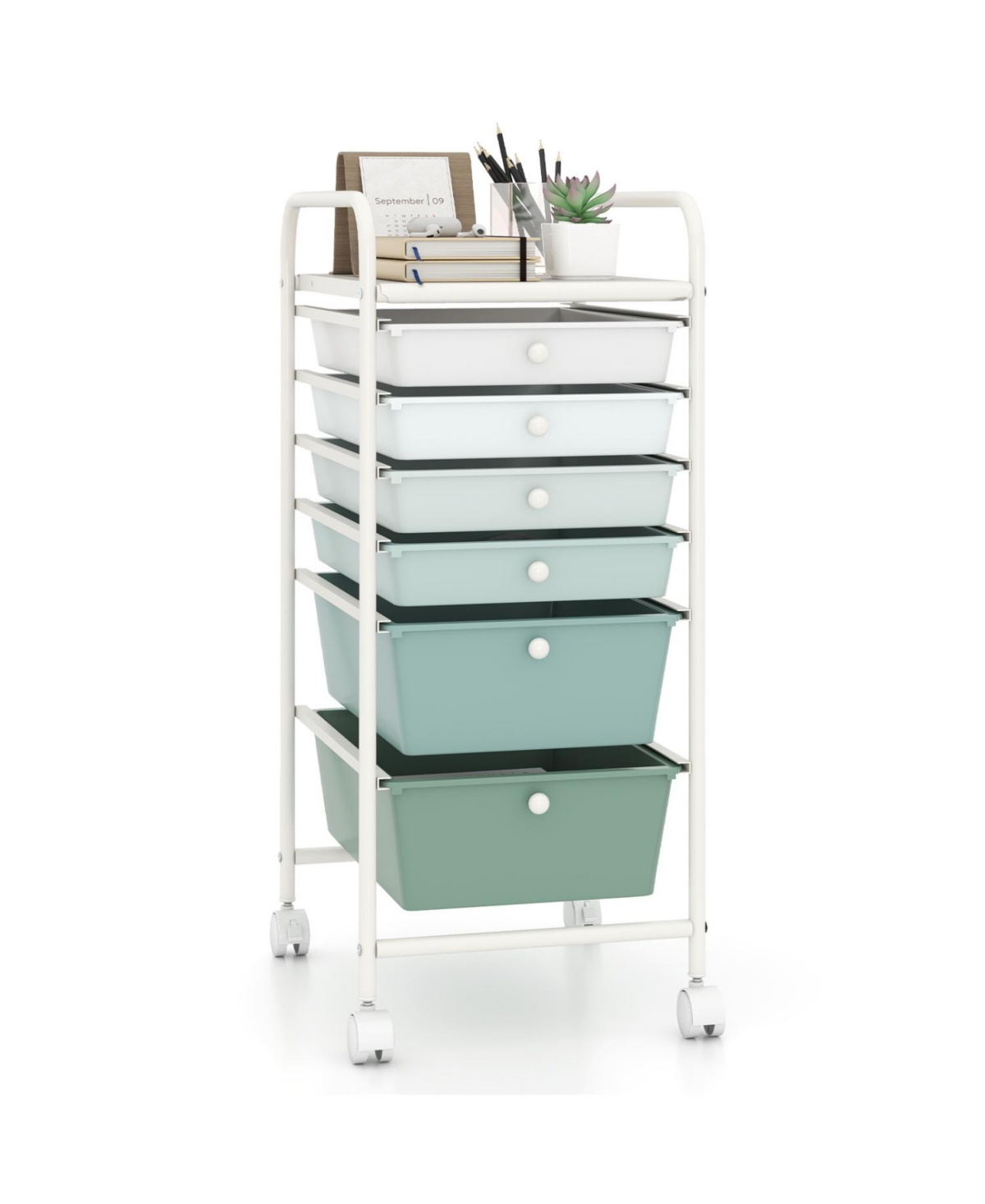Click here for Mecale 6-Drawer Rolling Storage Cart with 2 Deep D... prices