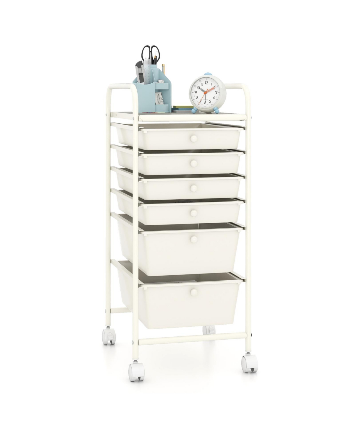 Click here for Mecale 6-Drawer Rolling Storage Cart with 2 Deep D... prices