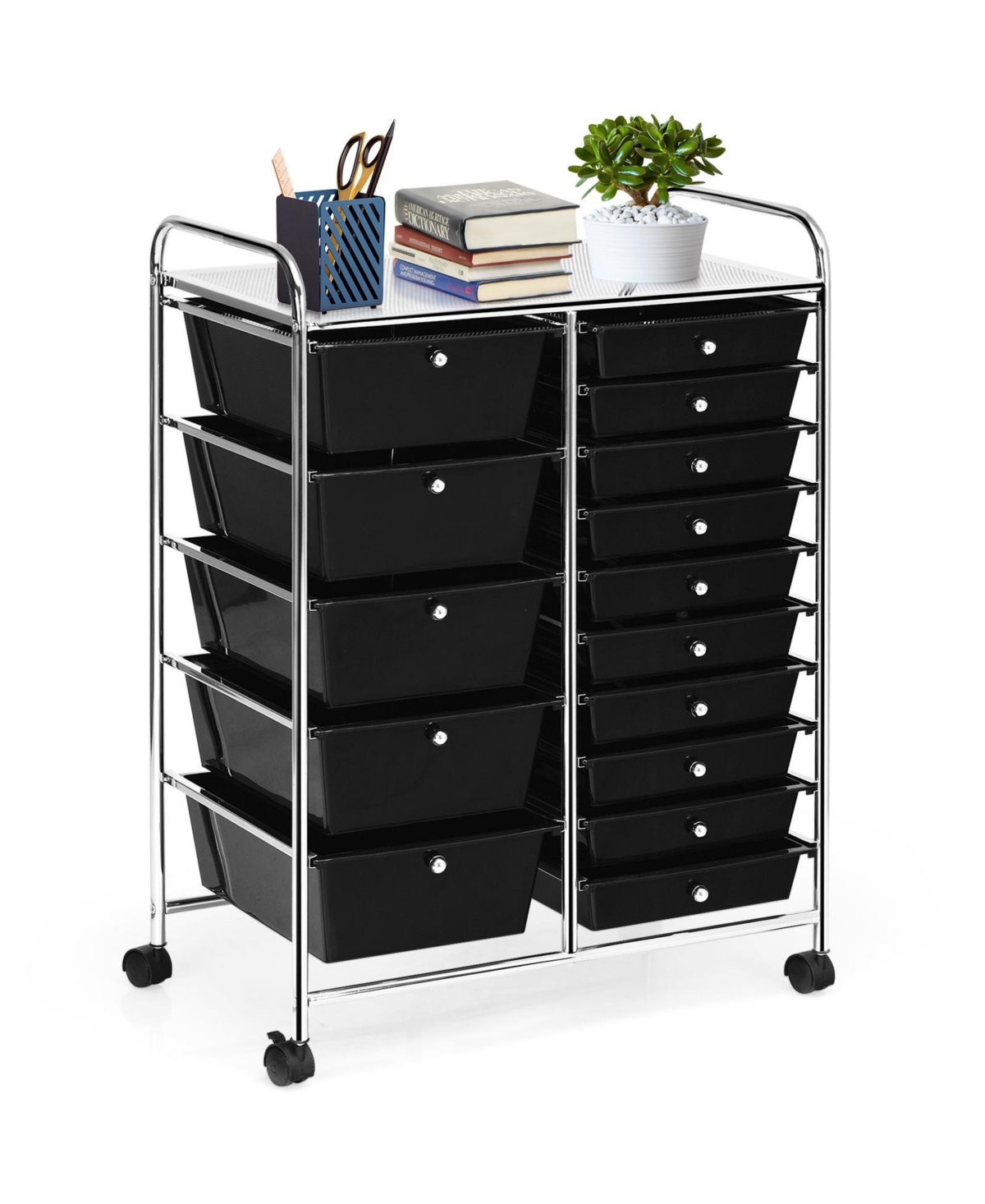 Click here for Mecale 15-Drawer Rolling Storage Cart with Top She... prices