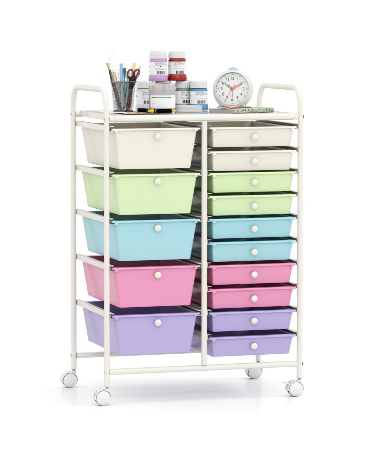 Click here for Mecale 15-Drawer Rolling Storage Cart with Top She... prices