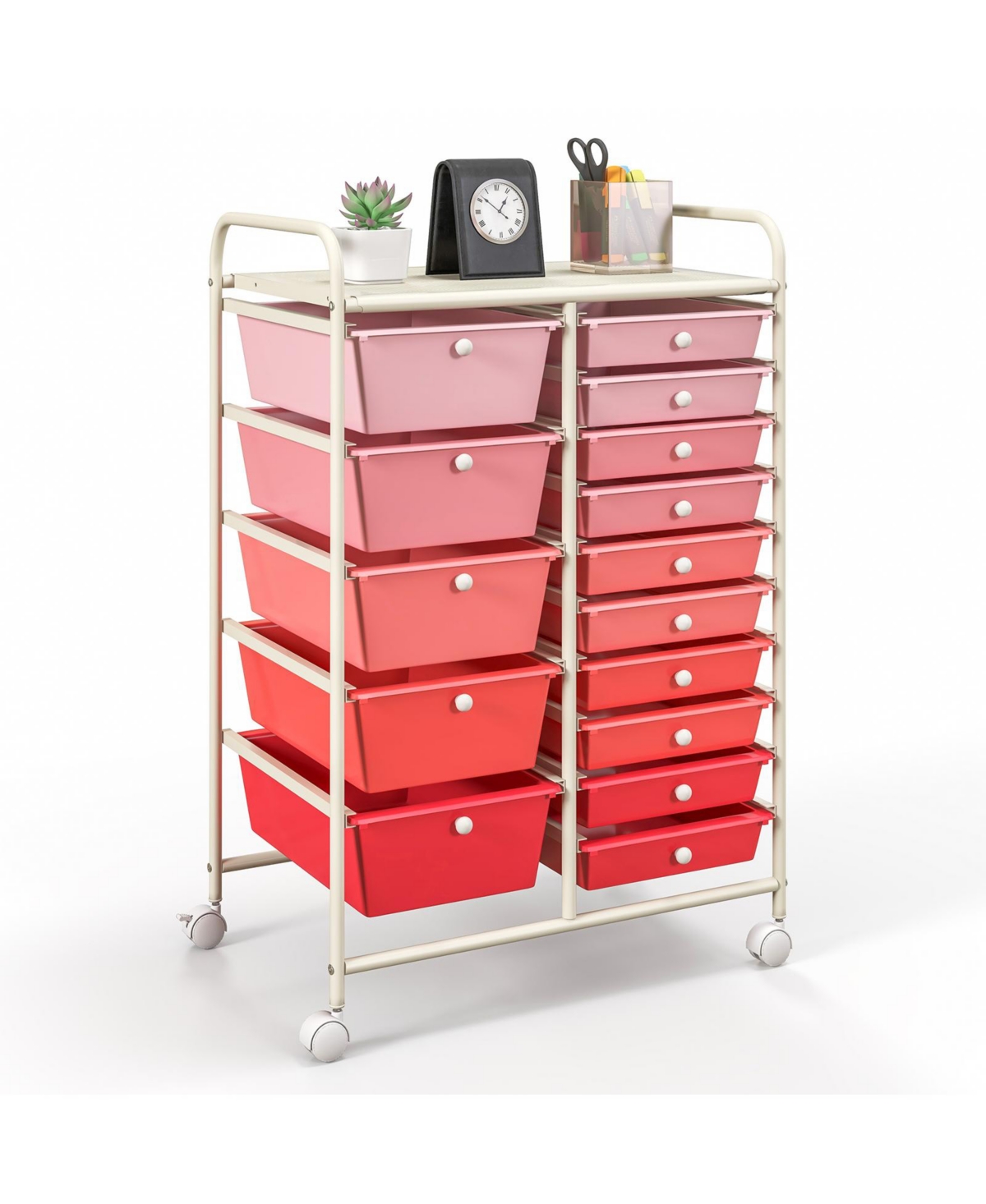 Click here for Mecale 15-Drawer Rolling Storage Cart with Top She... prices