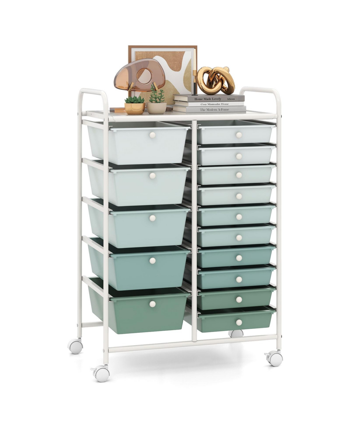 Click here for Mecale 15-Drawer Rolling Storage Cart with Top She... prices