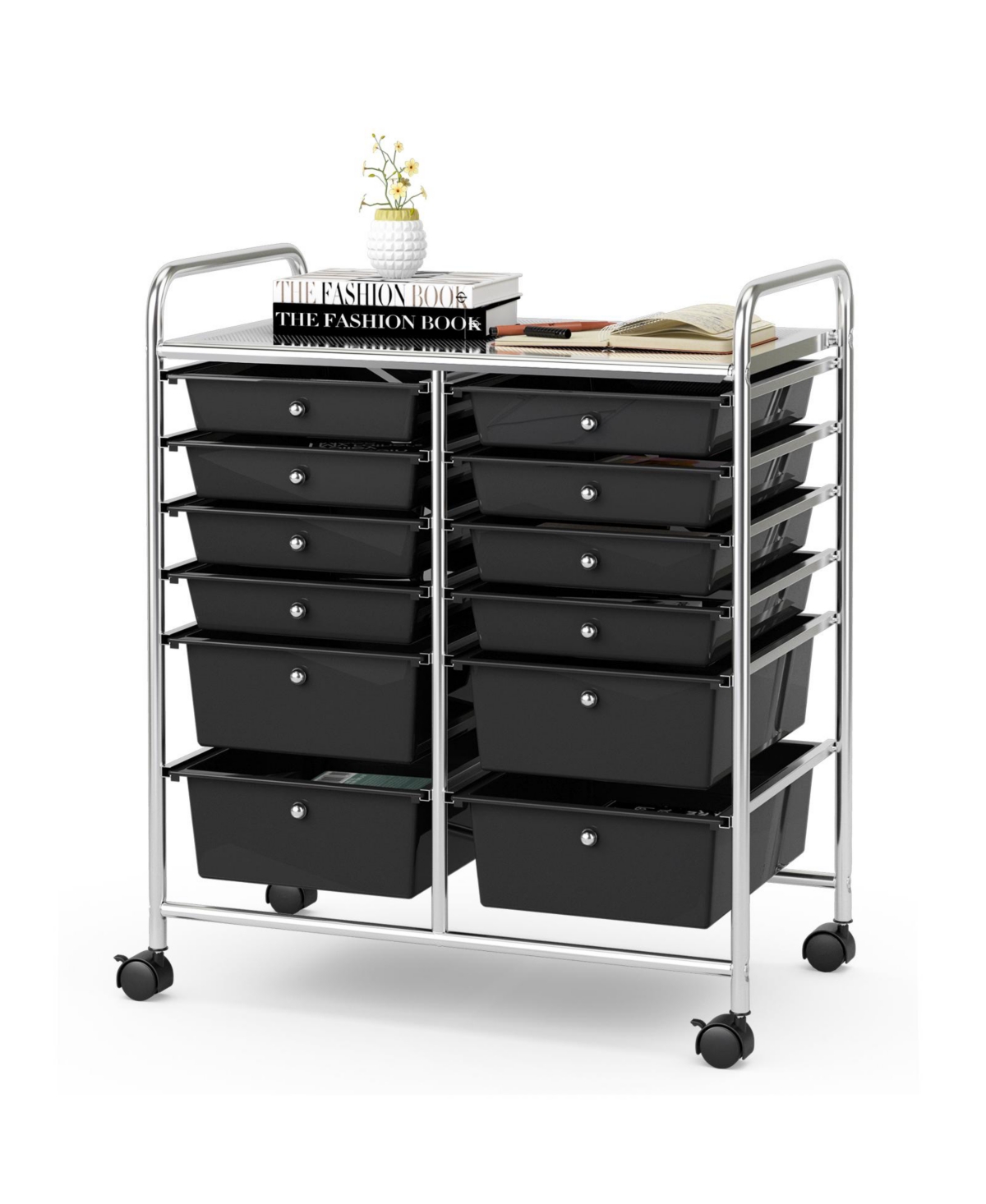 Click here for Mecale 12-Drawer Rolling Craft Storage Cart - Blac... prices