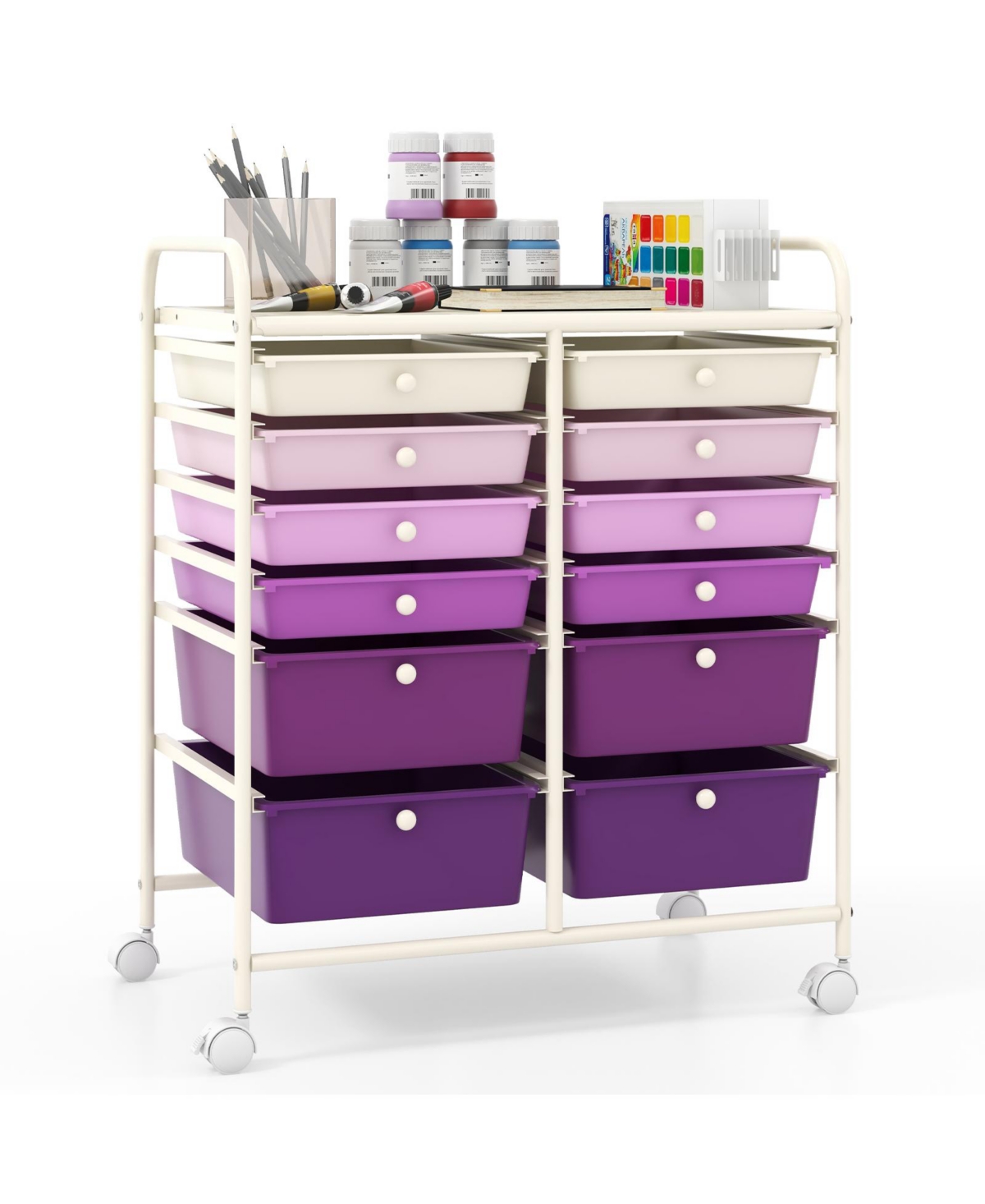 Click here for Mecale 12-Drawer Rolling Craft Storage Cart - Purp... prices