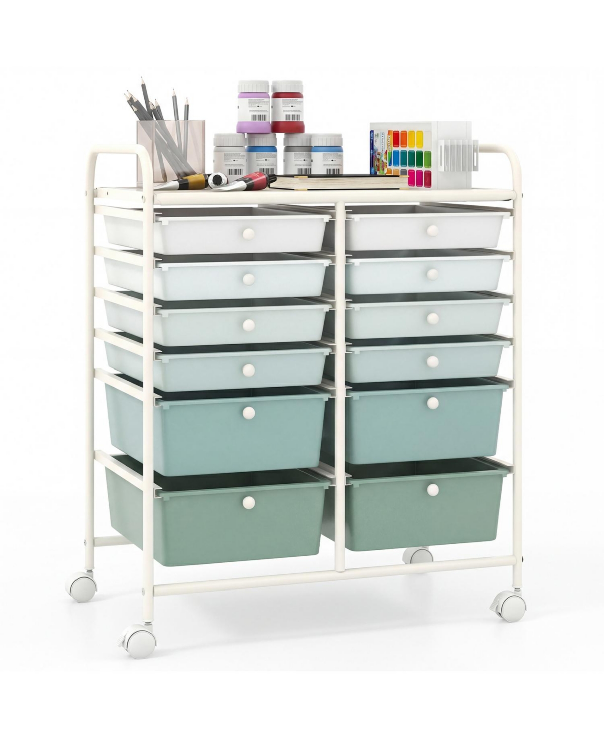 Click here for Mecale 12-Drawer Rolling Craft Storage Cart - Gree... prices