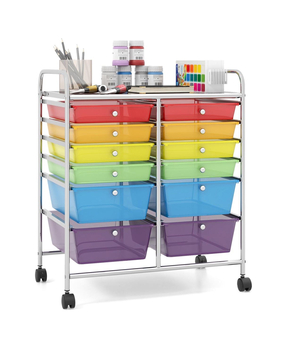 Click here for Mecale 12-Drawer Rolling Craft Storage Cart - Tran... prices
