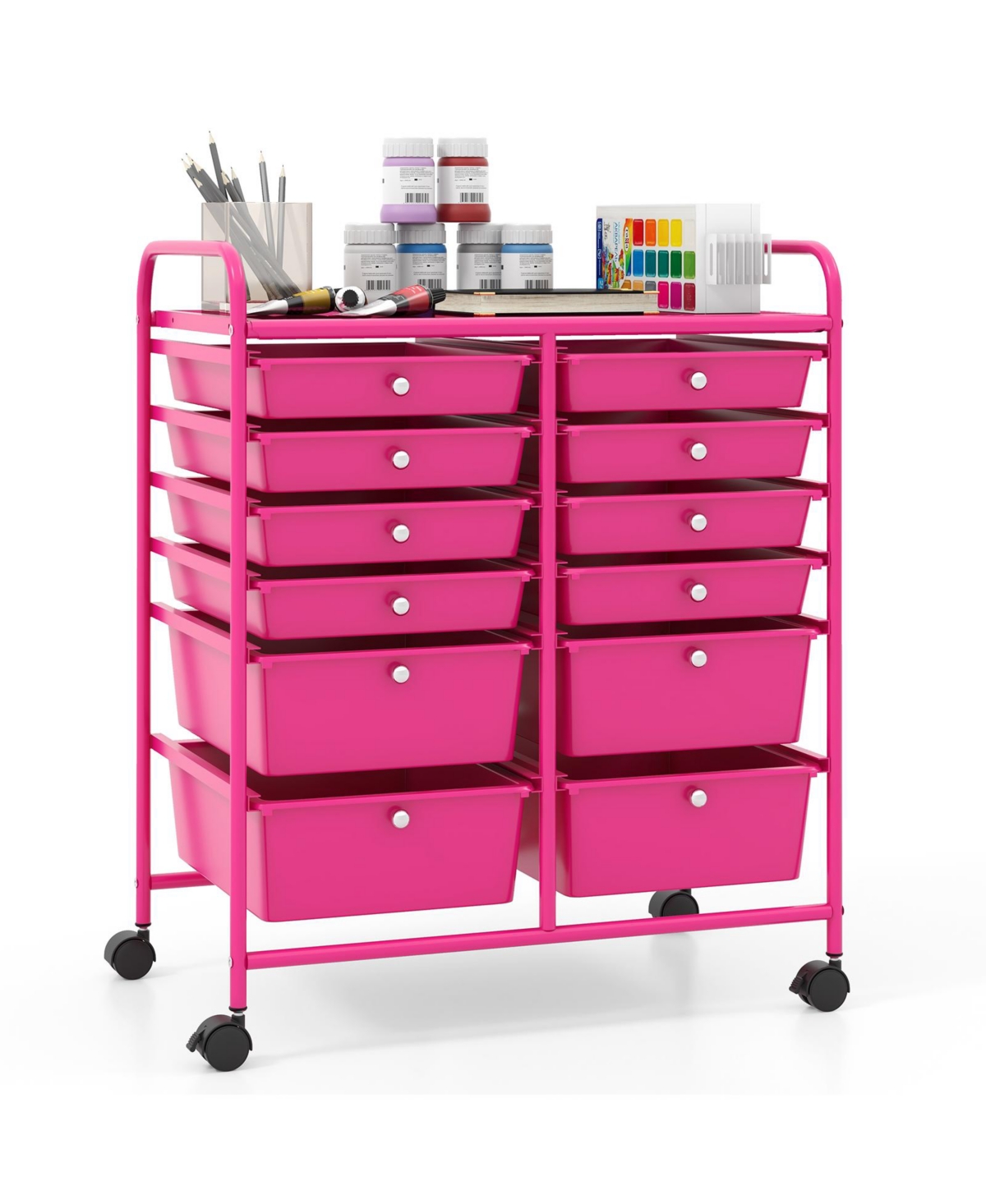 Click here for Mecale 12-Drawer Rolling Craft Storage Cart - Rose... prices