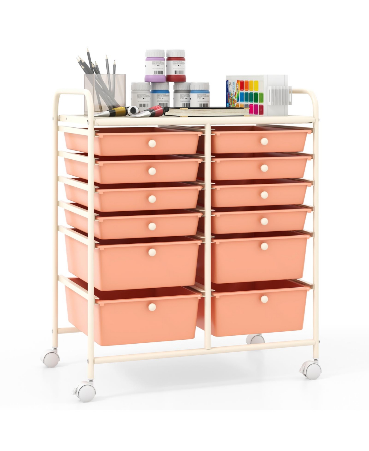 Click here for Mecale 12-Drawer Rolling Craft Storage Cart - Peac... prices