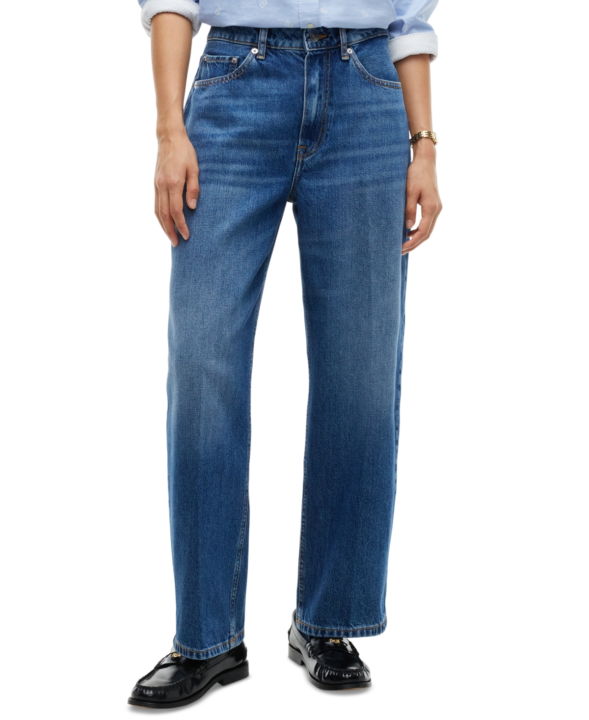 Click here for Tommy Hilfiger Womens Barrel High-Waisted 100 Cott... prices
