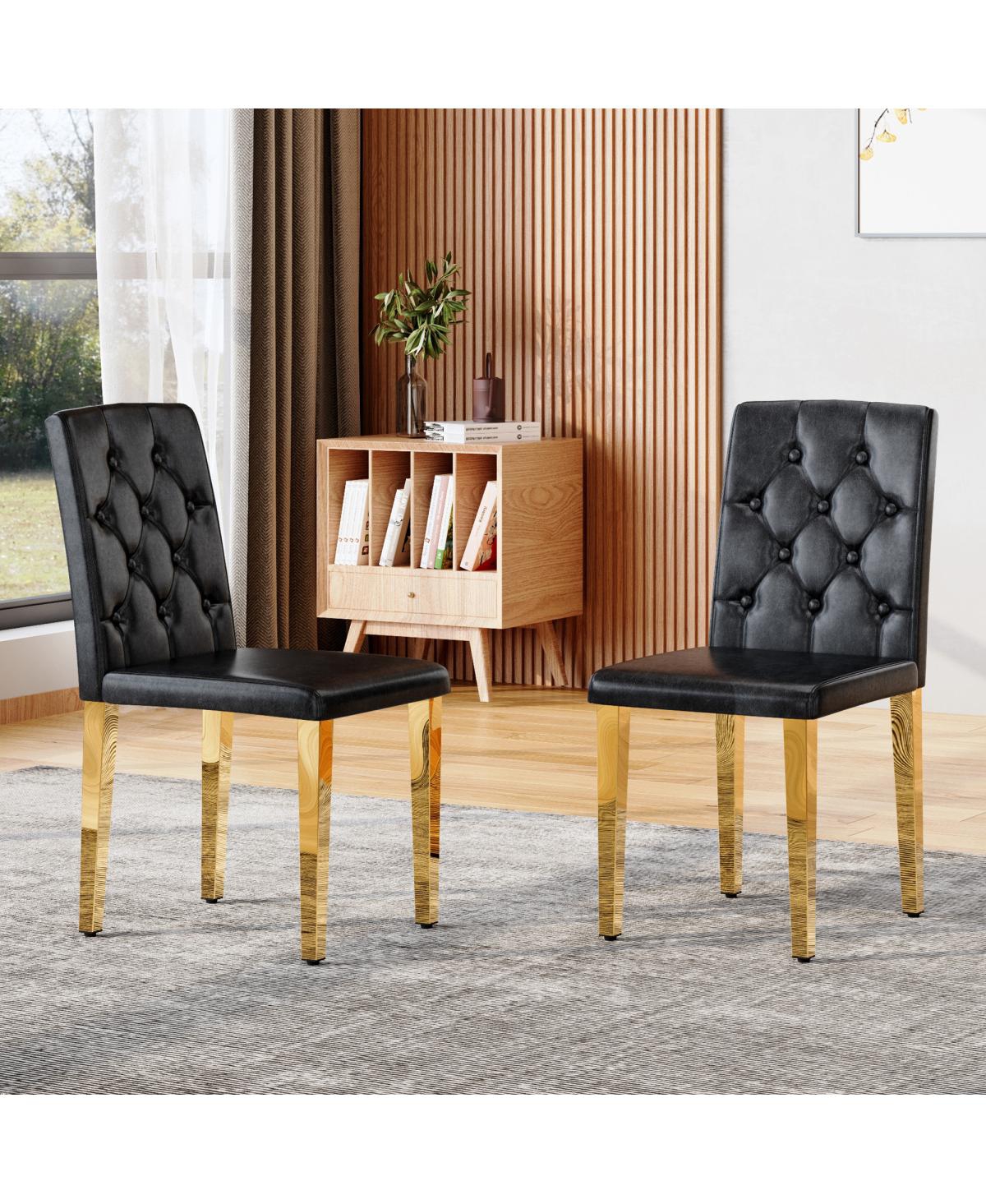 Click here for Streamdale Furniture 2-Pack Pu Dining Chairs with... prices