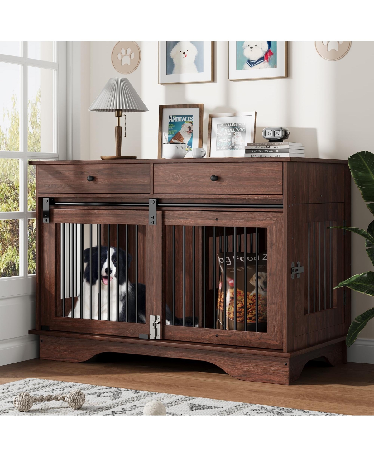 Click here for 47 Large Dog Crate Fuderniture  Wooden Dog Kennel... prices