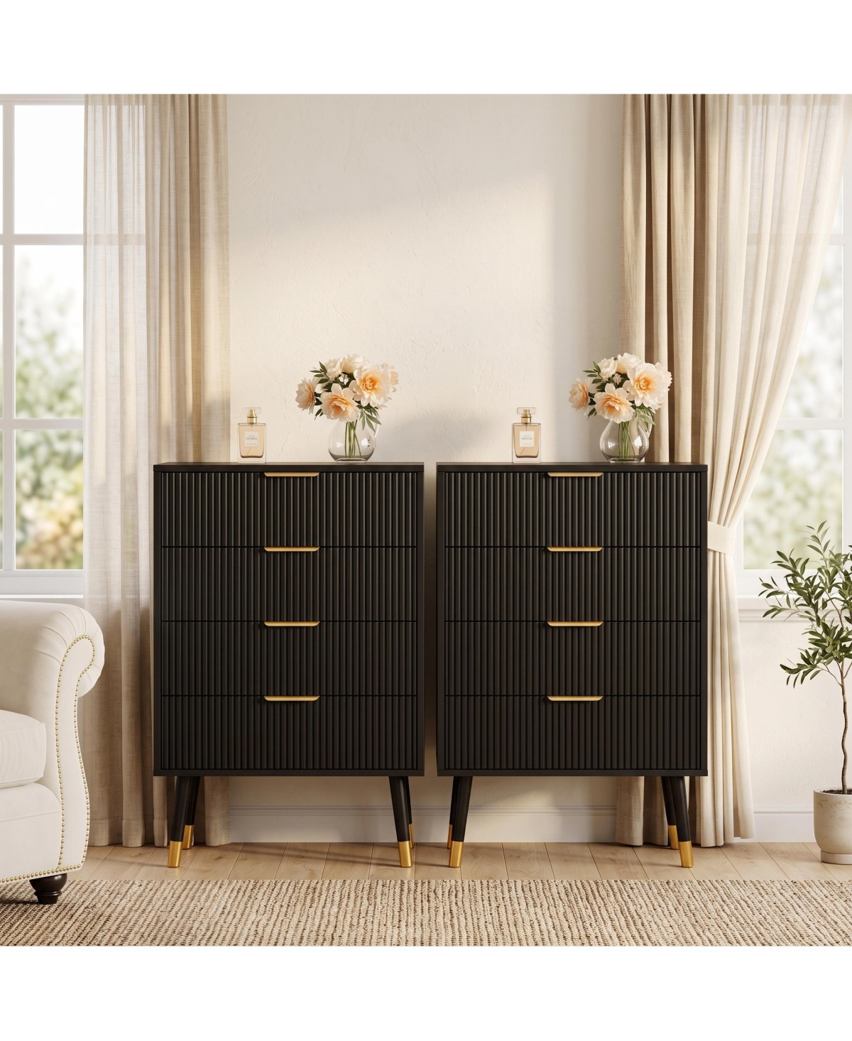 Click here for 2 Set of Modern 4 Drawer Storage Chests  Compact C... prices