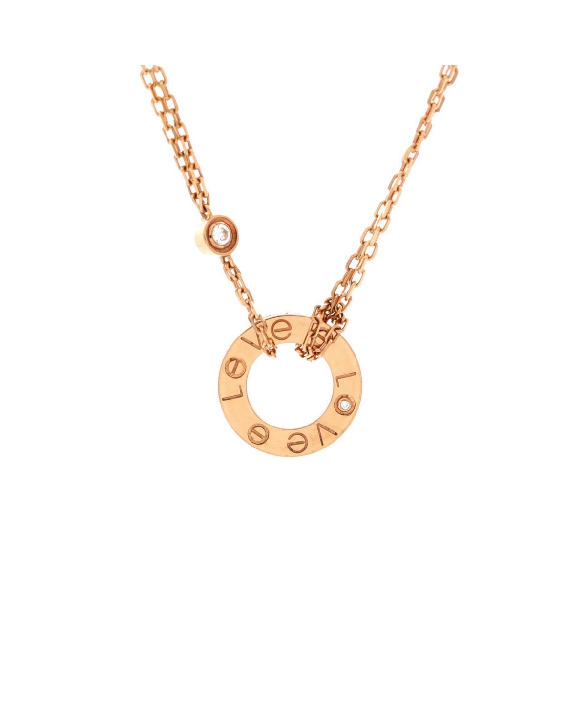 Click here for Pre-Owned Cartier 2 Diamonds Love Pendant Necklace... prices