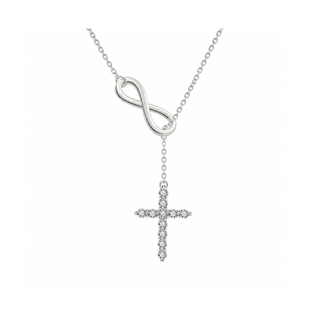Click here for Dloria Infinite Cross Lariat Necklace - Silver prices