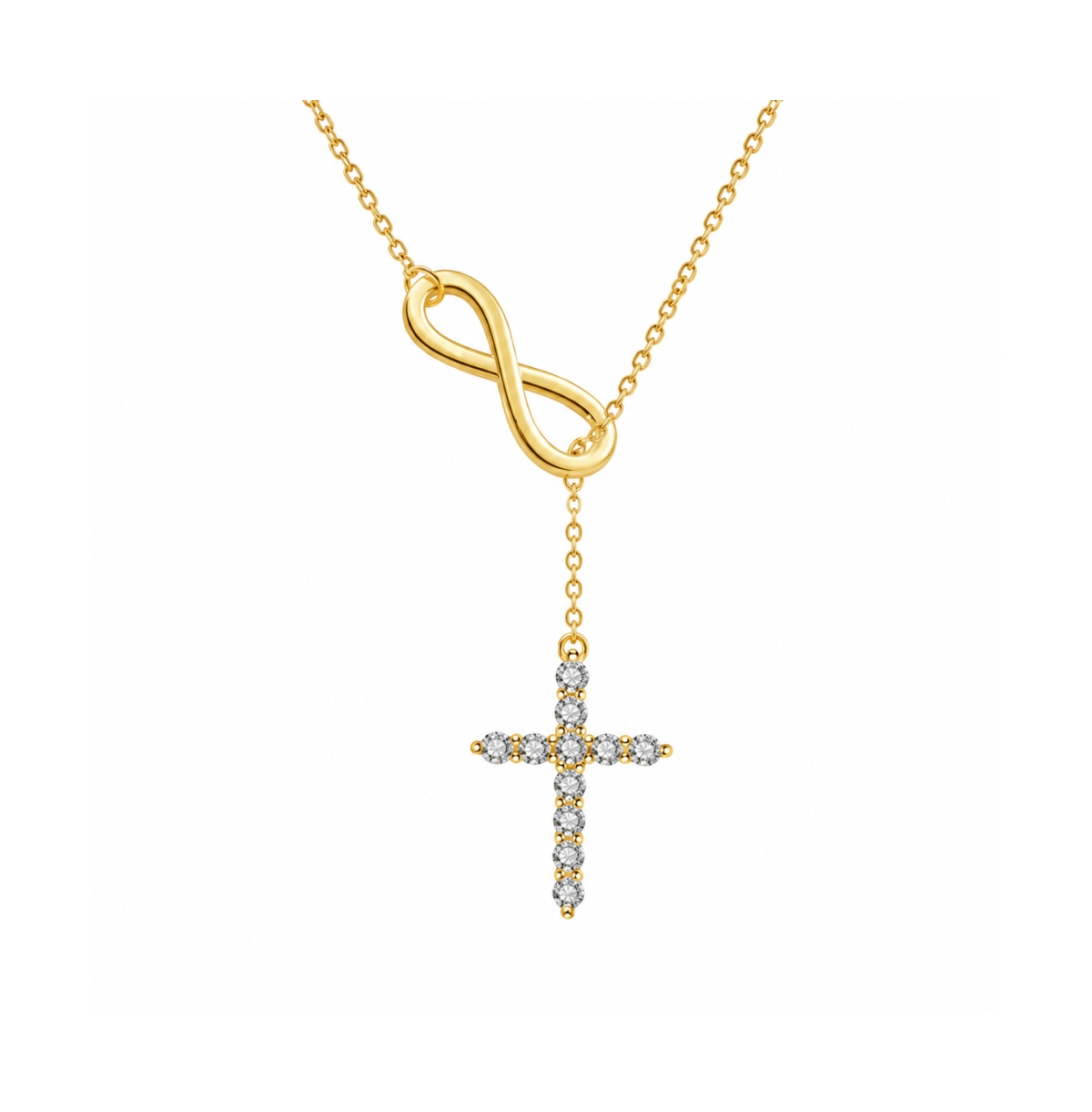 Click here for Dloria Infinite Cross Lariat Necklace - Gold prices