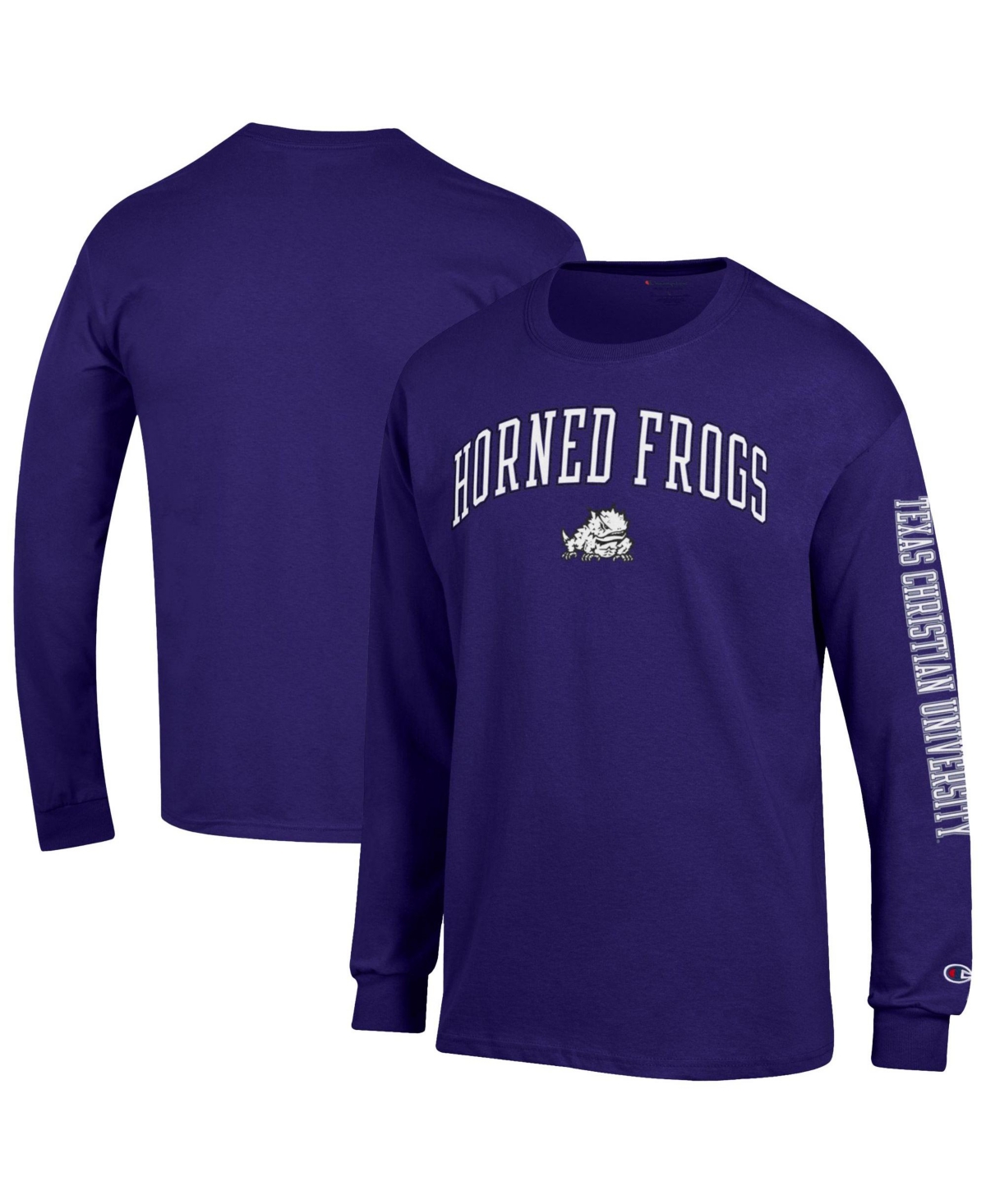 Click here for Champion Mens Purple Tcu Horned Frogs Arch Over Lo... prices
