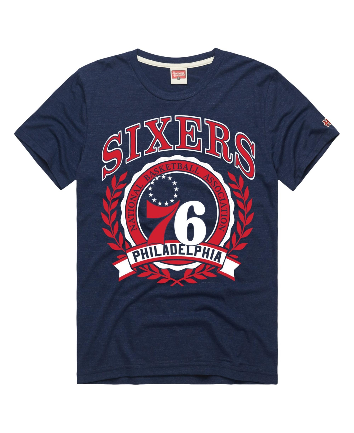 Click here for Homage Mens and Womens Navy Philadelphia 76ers Cre... prices