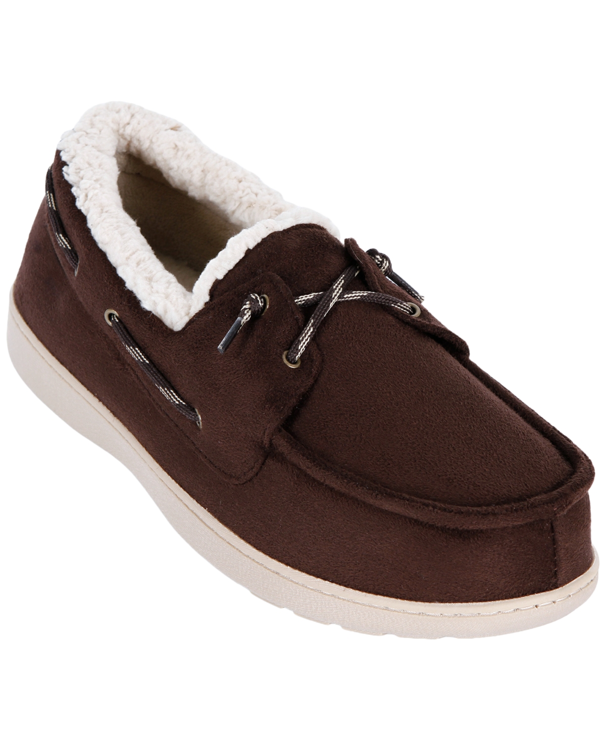 Click here for Isotoner Mens Boater Moccasin Slippers - Brown prices