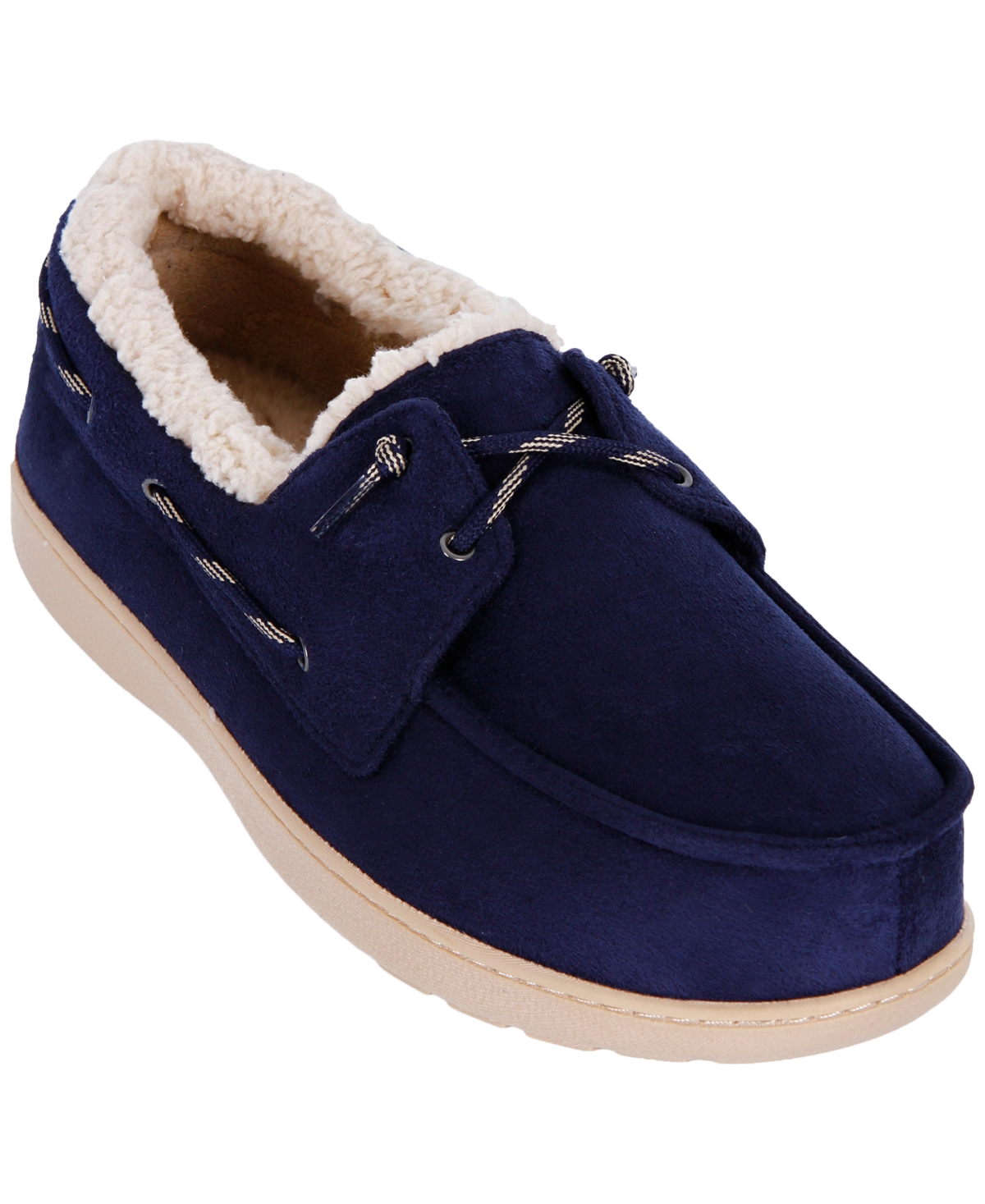 Click here for Isotoner Mens Boater Moccasin Slippers - Navy prices