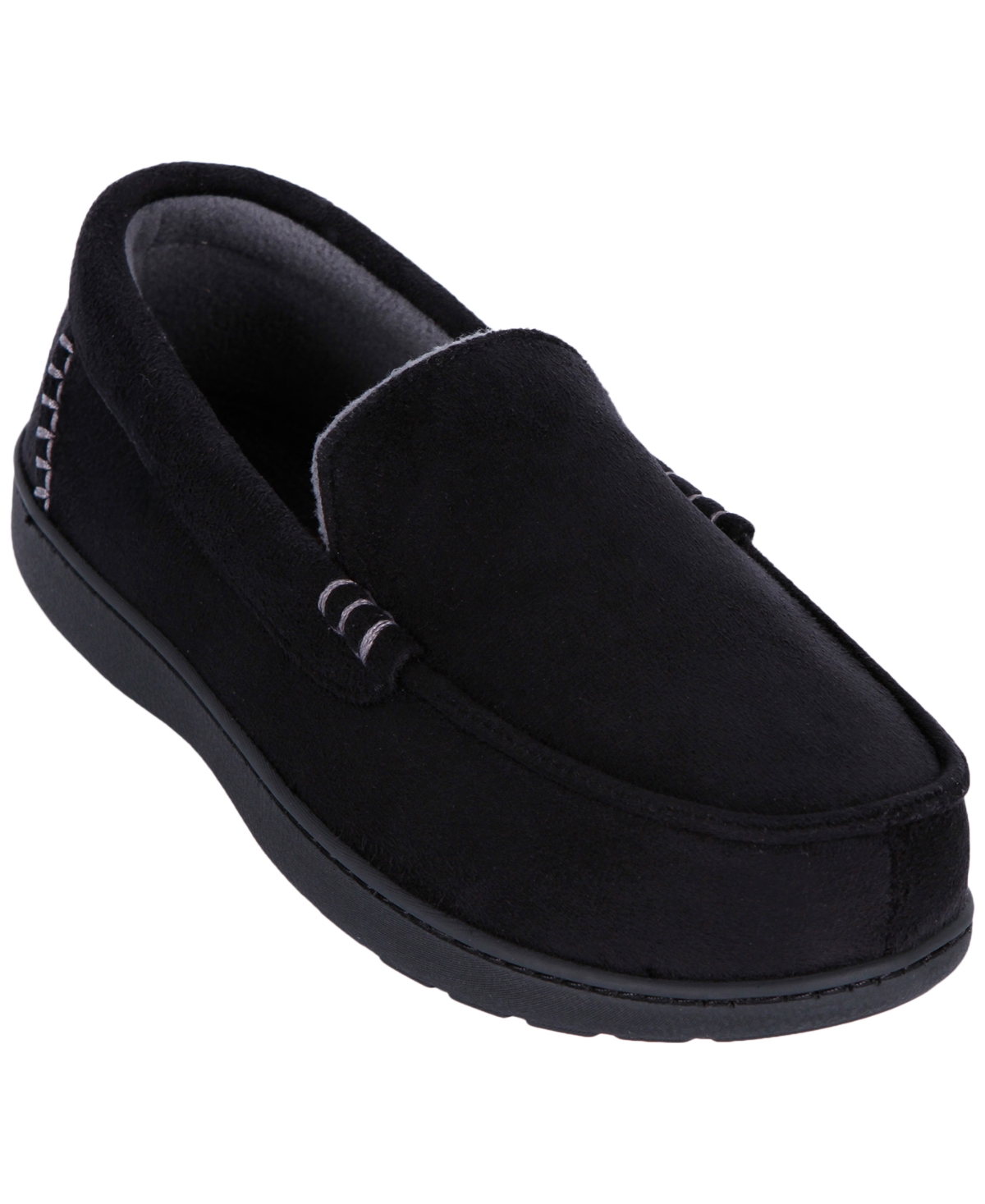 Click here for Isotoner Mens Faux Suede Moccasin Slippers - Black prices