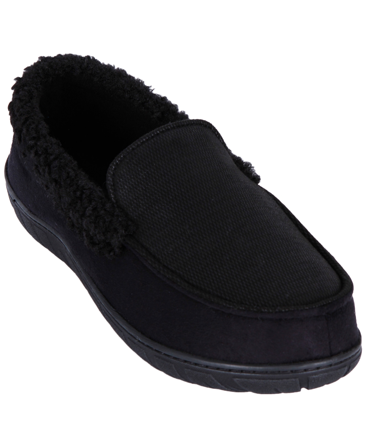 Click here for Isotoner Mens Moccasin Berber Cuff Slippers - Blac... prices