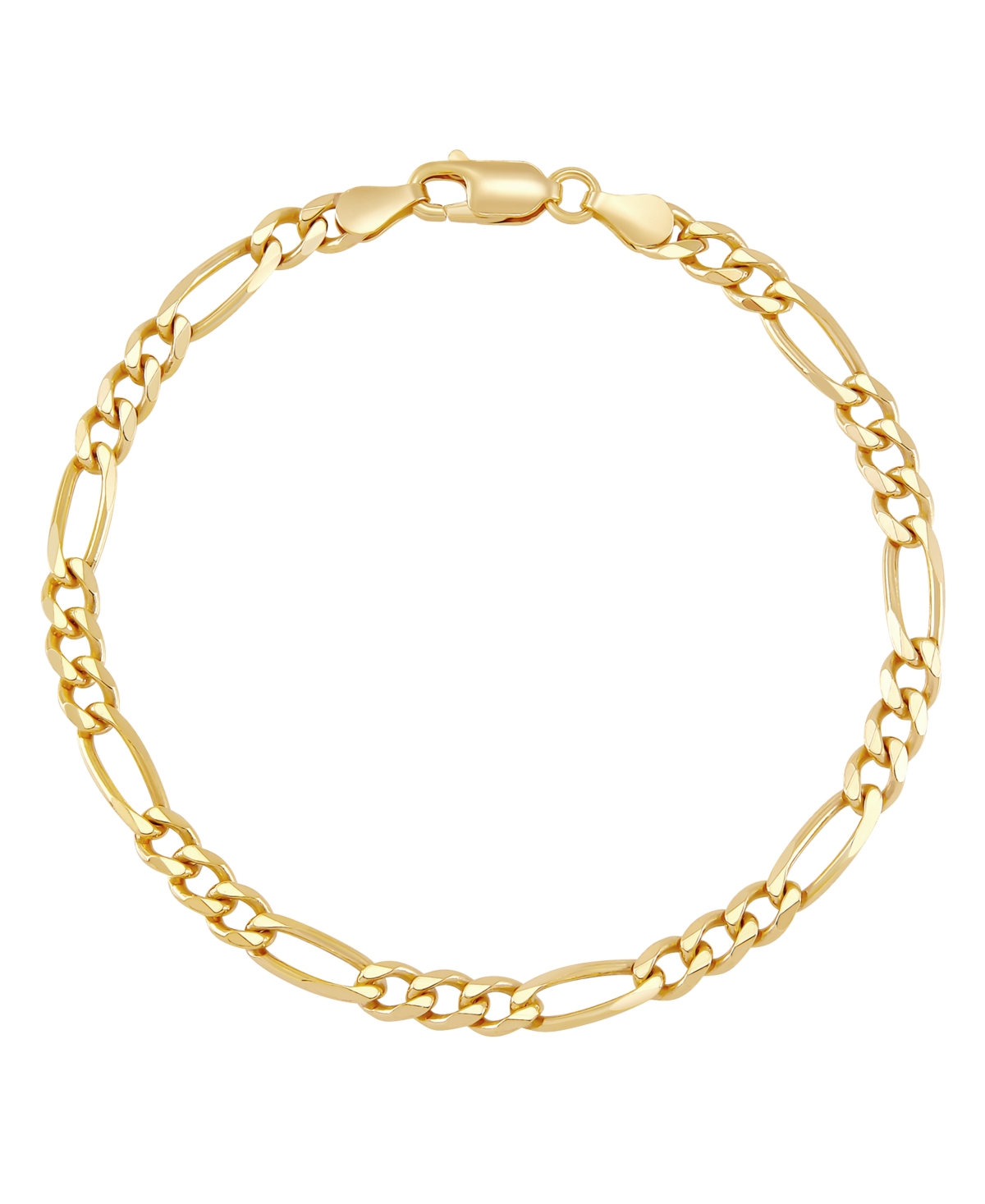 Click here for Italian Silver Solid Figaro Chain Bracelet in 18k... prices