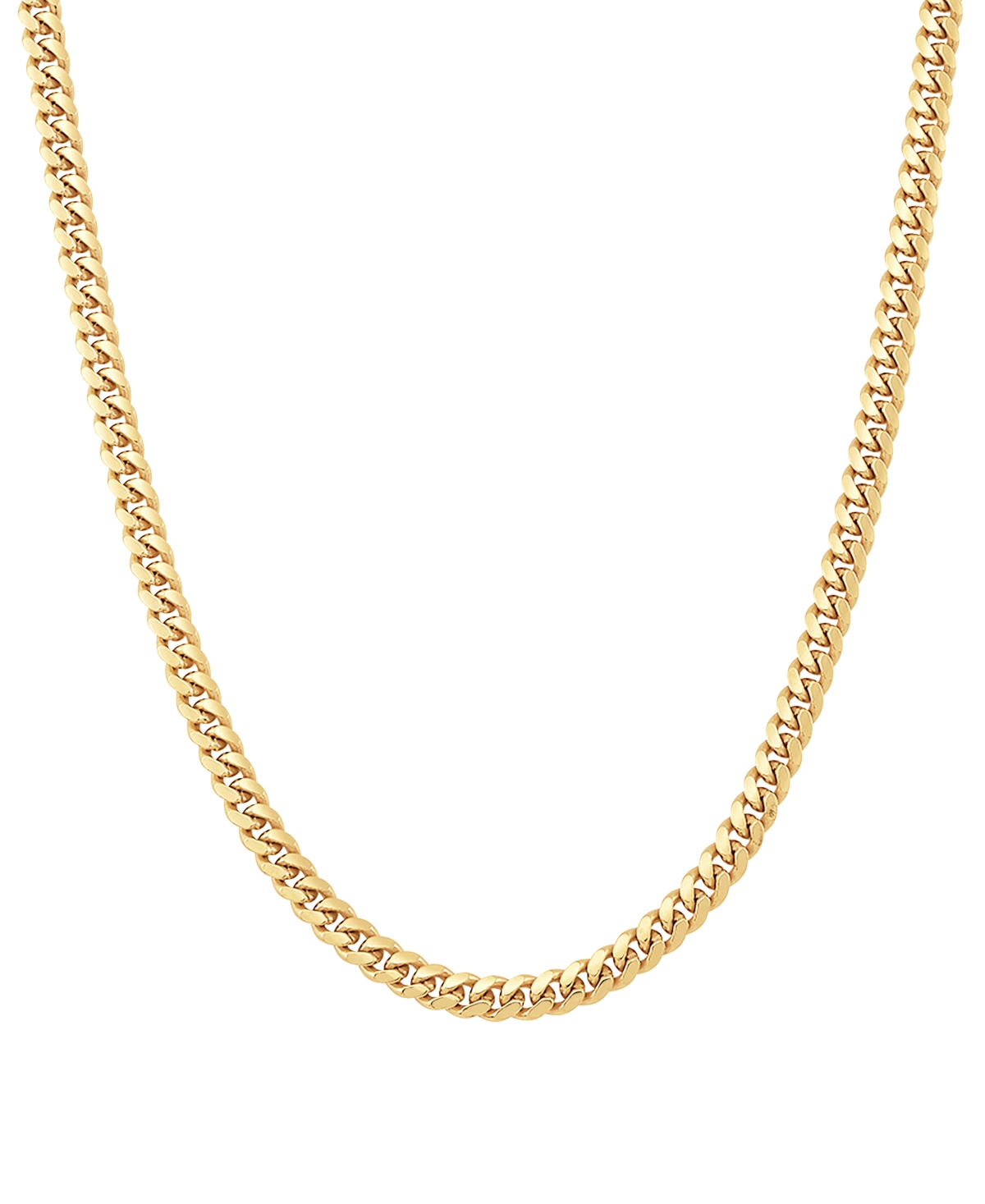 Click here for Italian Silver Solid Cuban Chain Necklace in 18k G... prices