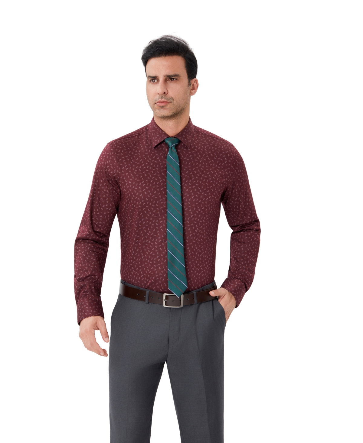 Click here for Bar Iii Mens Mini Paisley Print Slim-Fit Dress Shi... prices