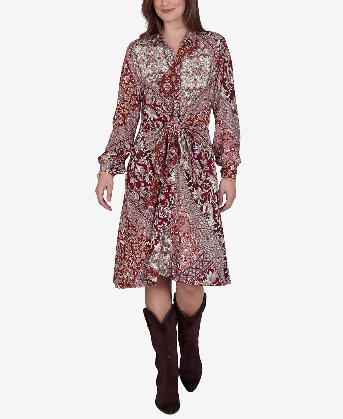 Click here for Ruby Rd. Petite Victorian Long-Sleeve Floral Midi... prices