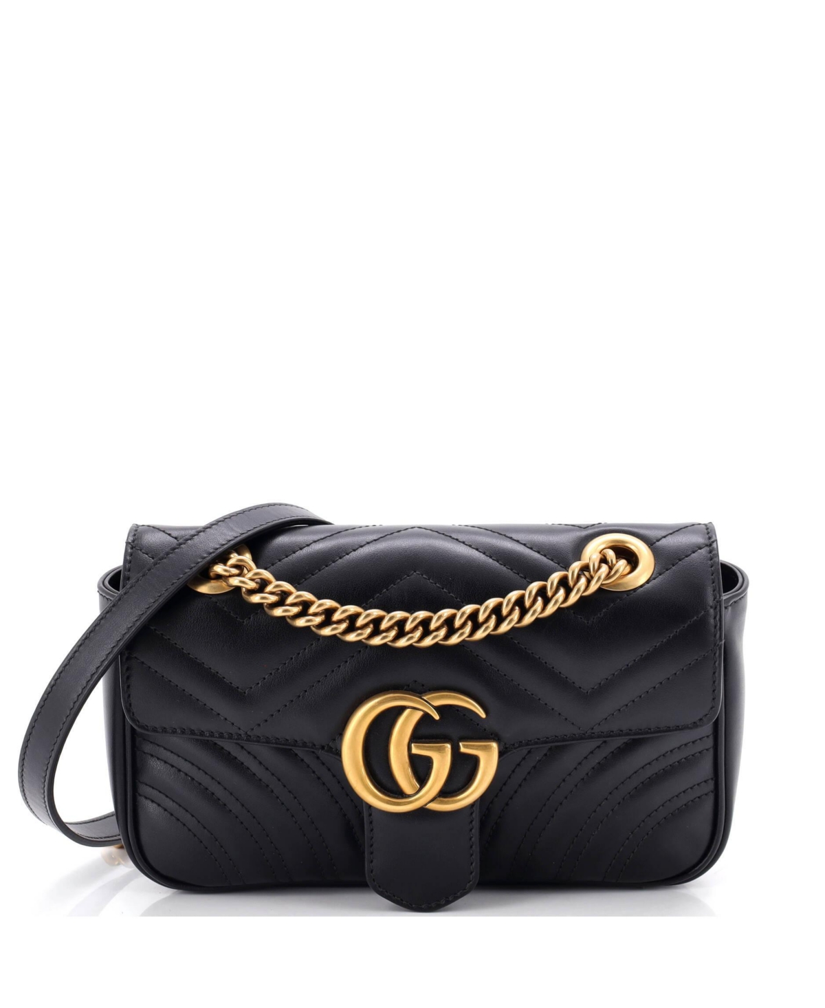Click here for Pre-Owned Gucci Small Gg Marmont Flap Bag Matelass... prices