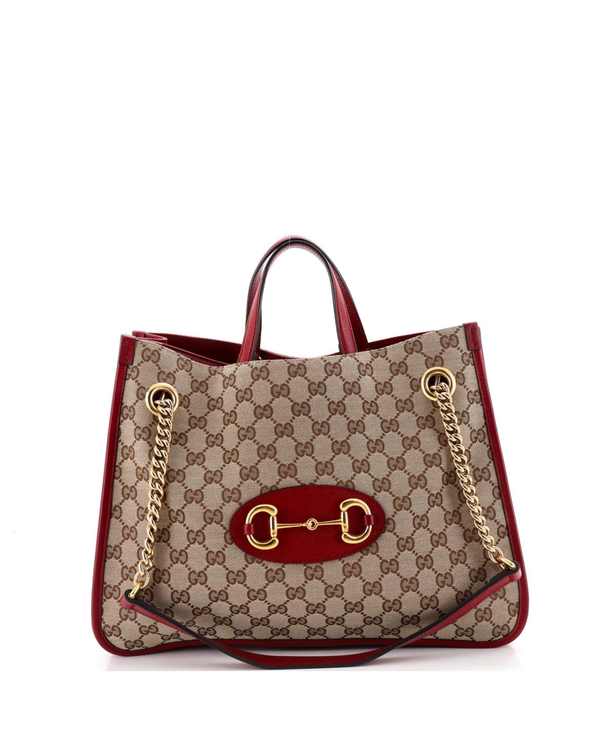Click here for Pre-Owned Gucci Medium Horsebit 1955 Chain Tote Gg... prices