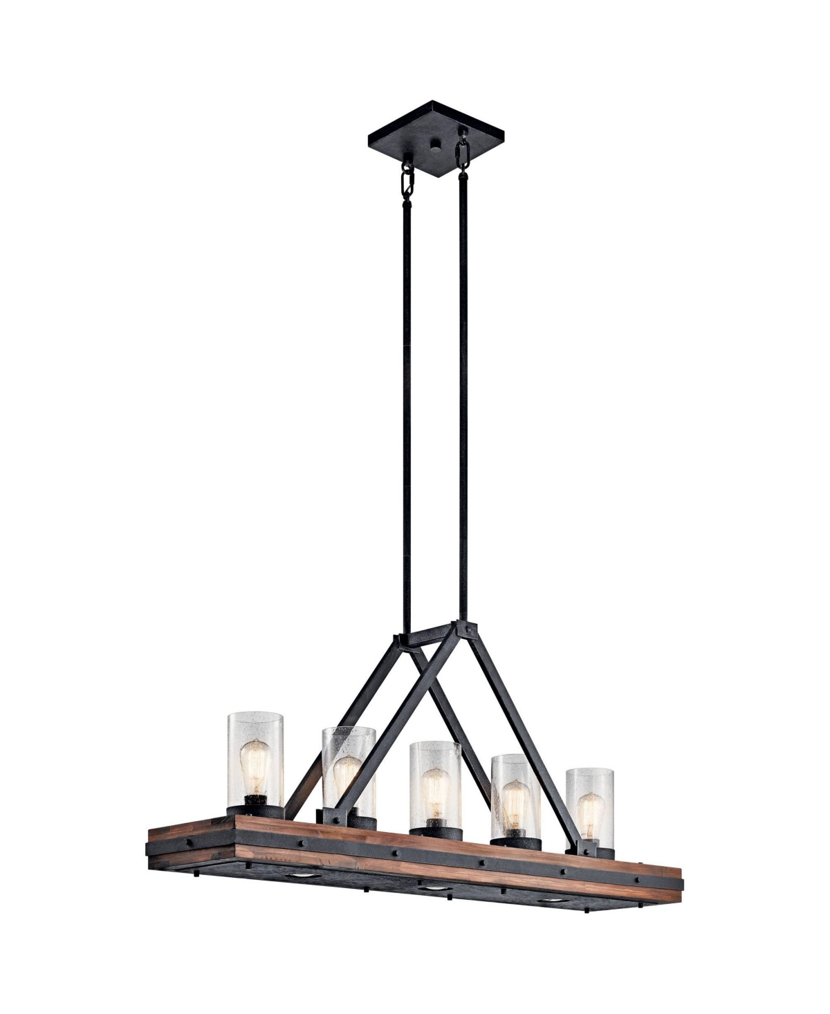 Click here for Kichler Colerne 46 1/2 Wide Black Auburn Wood 5-Li... prices