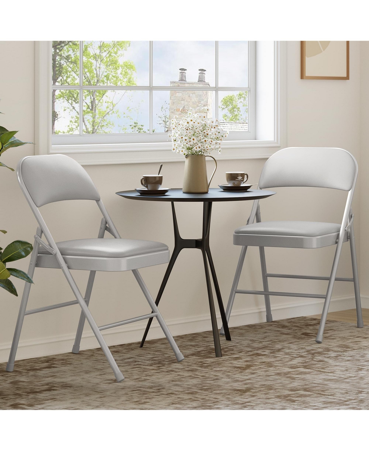 Click here for Folding Chairs Set of 2 Padded Comfortable Foldabl... prices