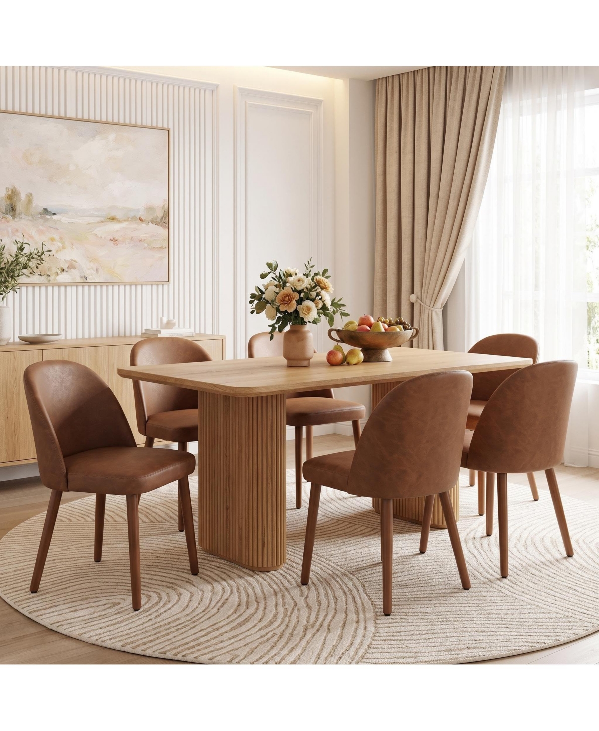 Click here for Wooden Dining Chairs Set of 6  Modern Fabric Dinin... prices