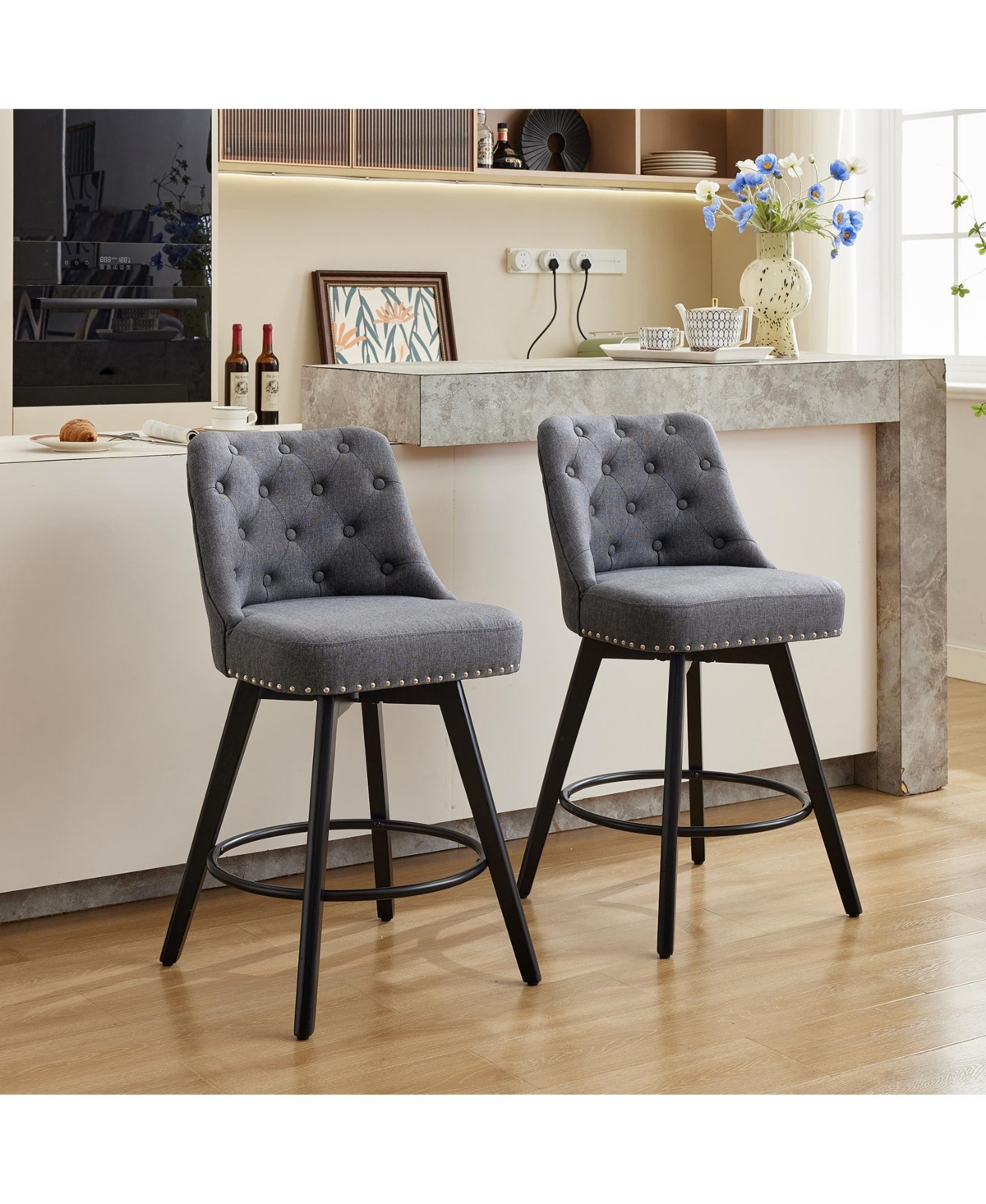 Click here for Modern Bar Stool Set of 2  360 degrees) Swivel Cou... prices